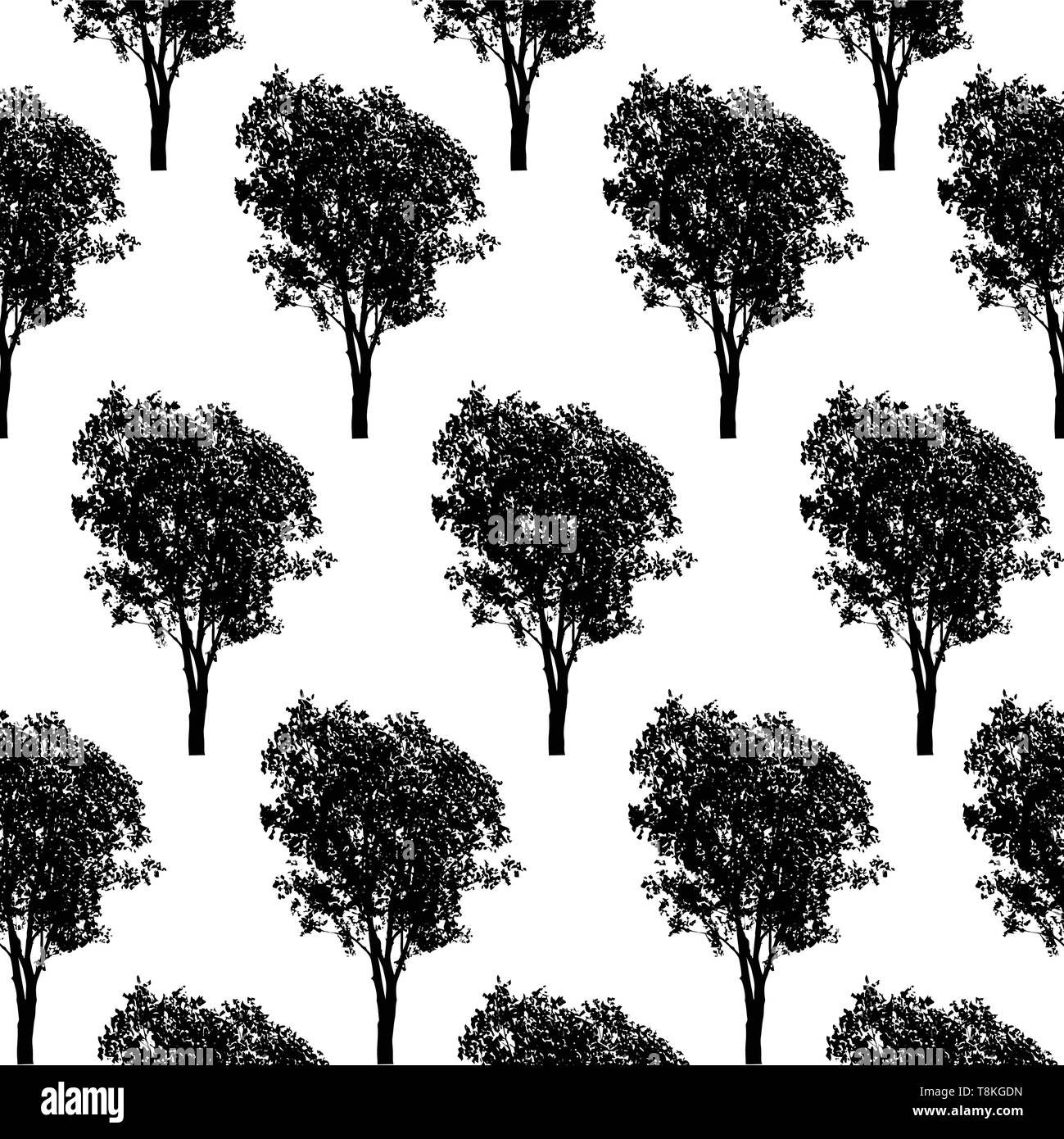 Trees pattern texture design, vector illustration. Tree print for ...