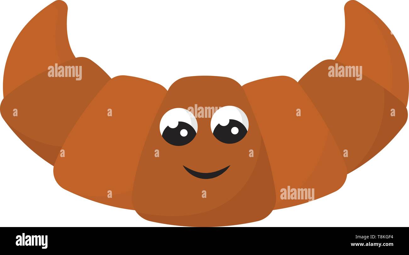 It is a crescent-shaped roll that is eaten for breakfast., vector ...