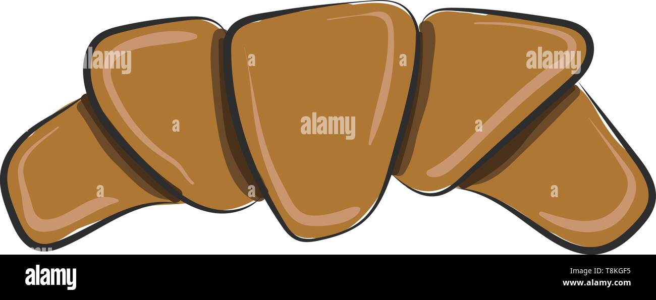 It is a crescent-shaped roll that is eaten for breakfast., vector ...
