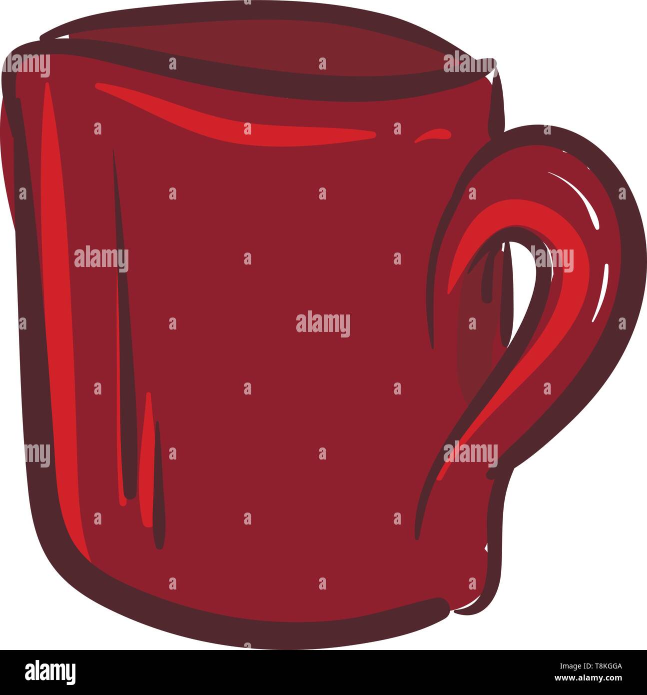 This is an image of scarlet color cup., vector, color drawing or ...