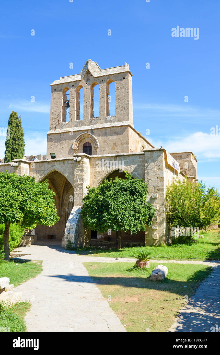 Vertical photo of beautiful Bellapais Abbey in Northern Cyprus taken ...