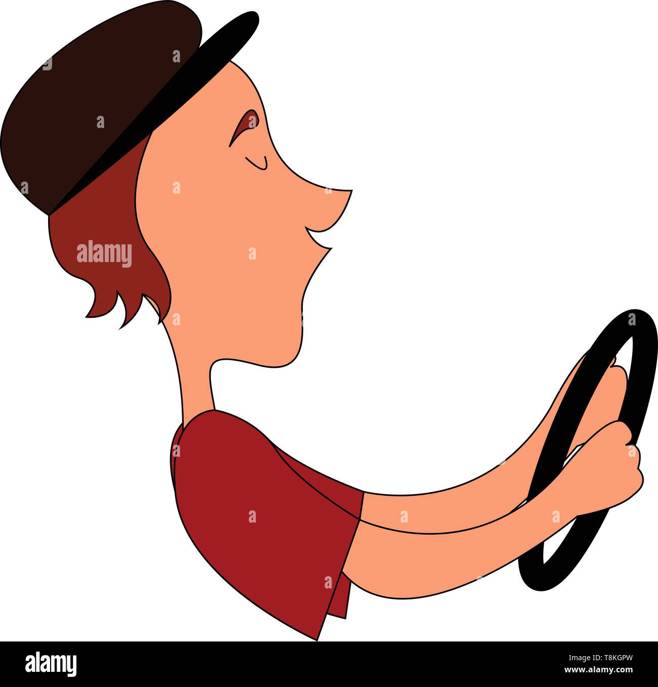 A driver is the person who drives a vehicle., vector, color drawing or ...