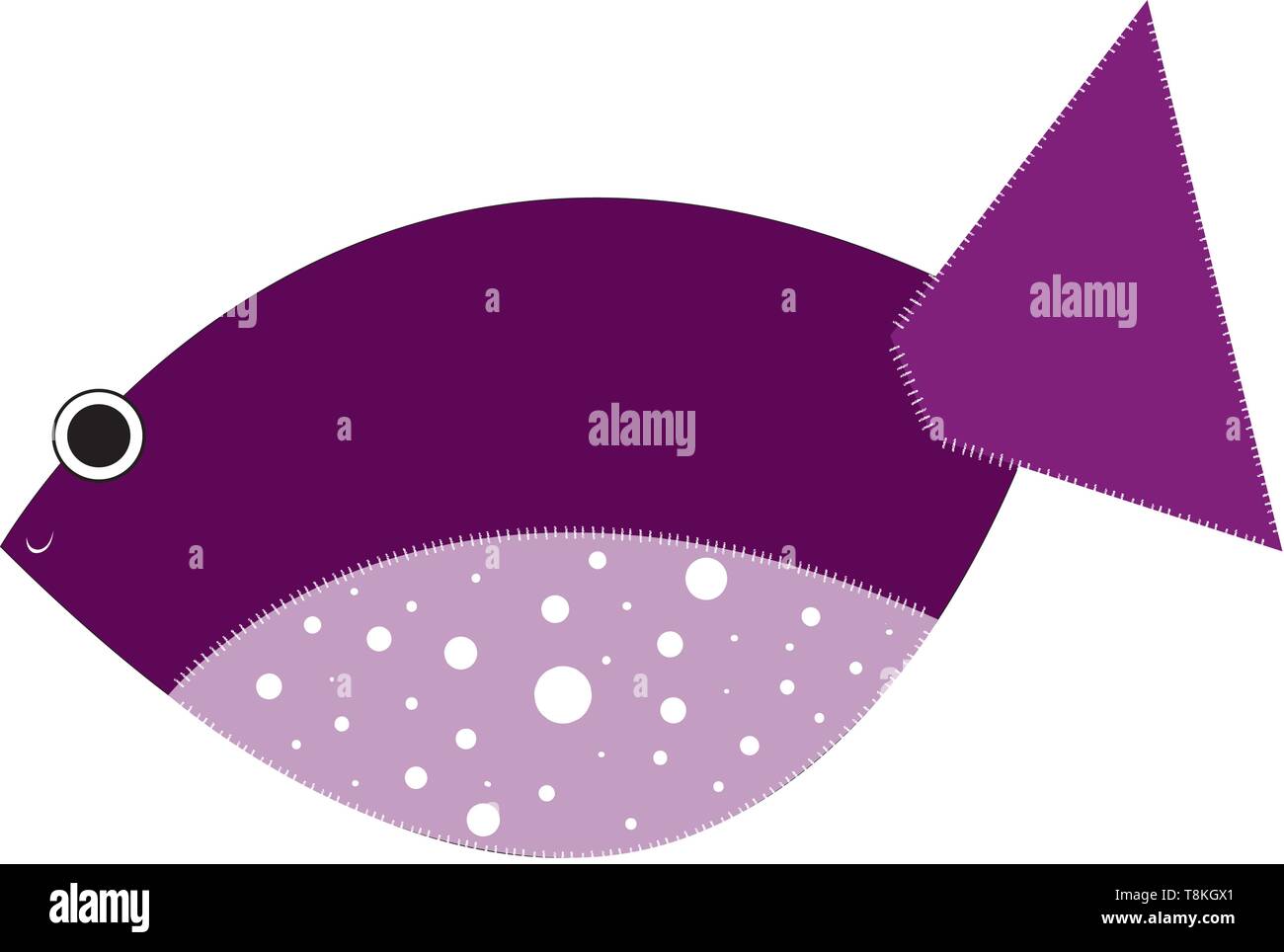 A colour illustration of a purple coloured fish, vector, color drawing ...