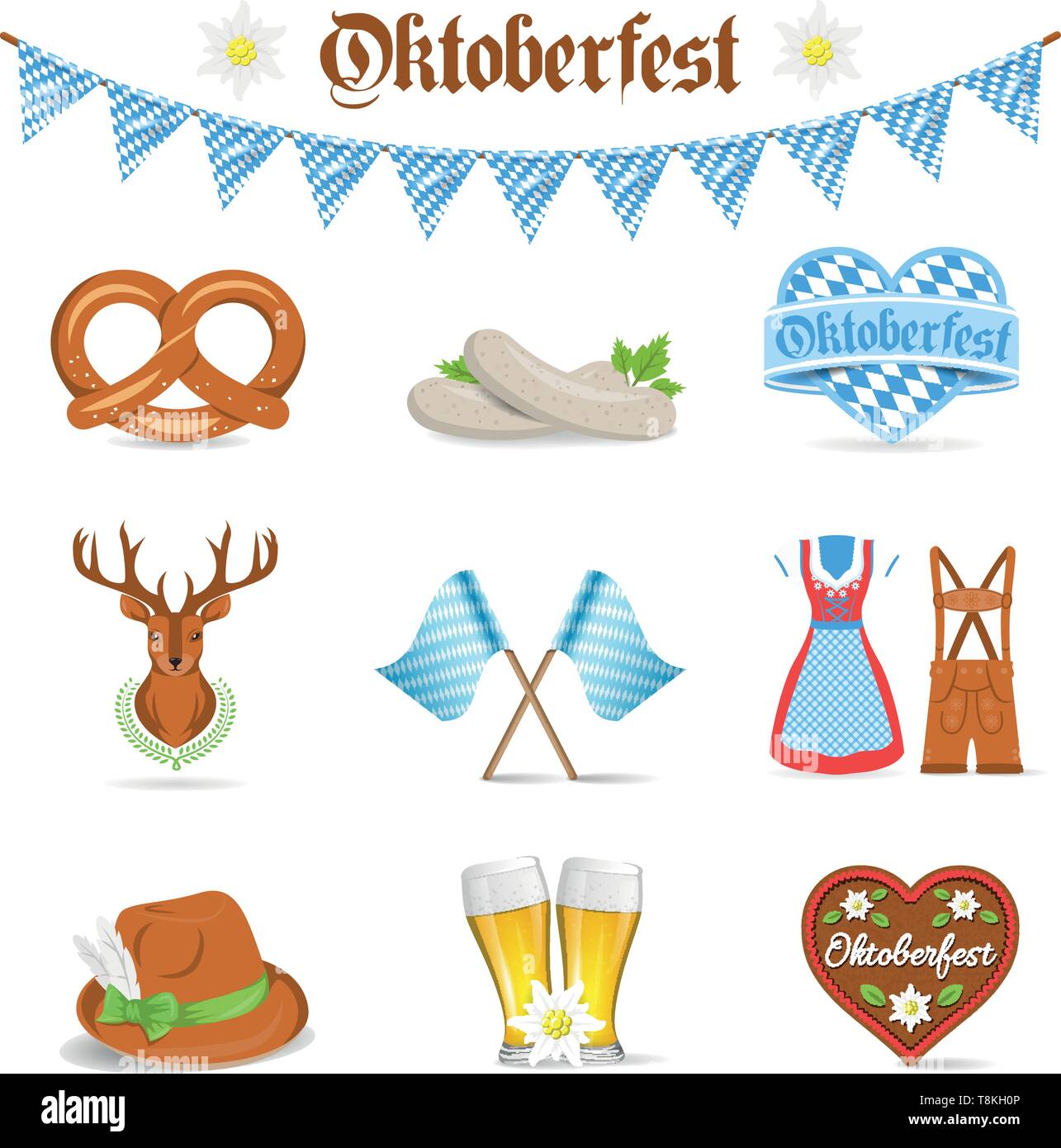 Oktoberfest isolated icons set Stock Vector Image & Art - Alamy