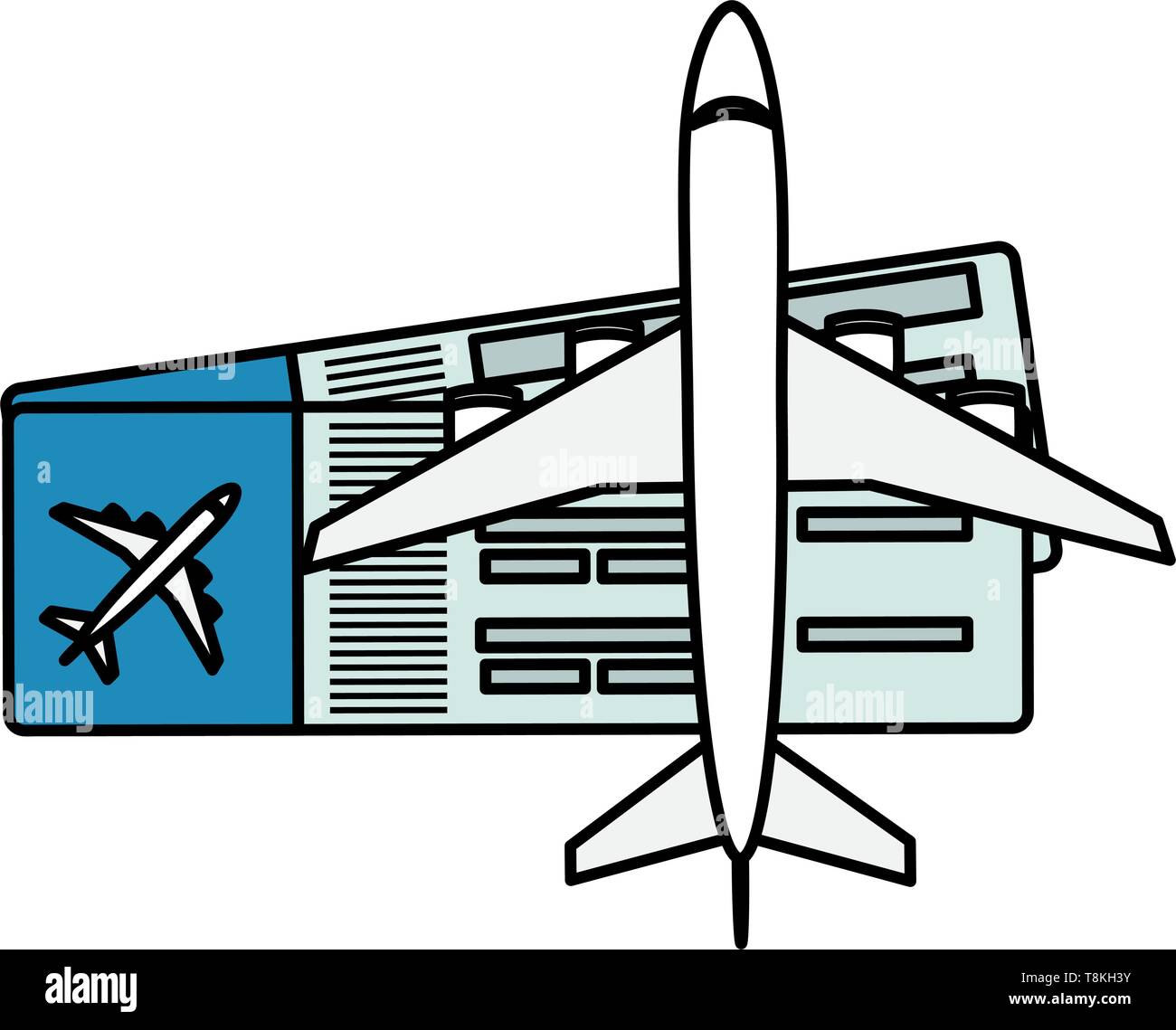 air plane with tickets flight vector illustration design Stock Vector ...