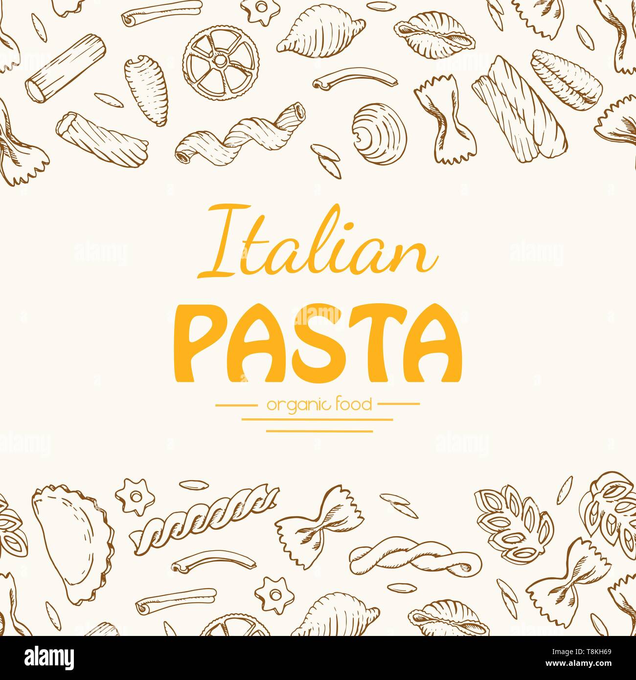 Horizontal background with Italian pasta. Vector illustration for your ...