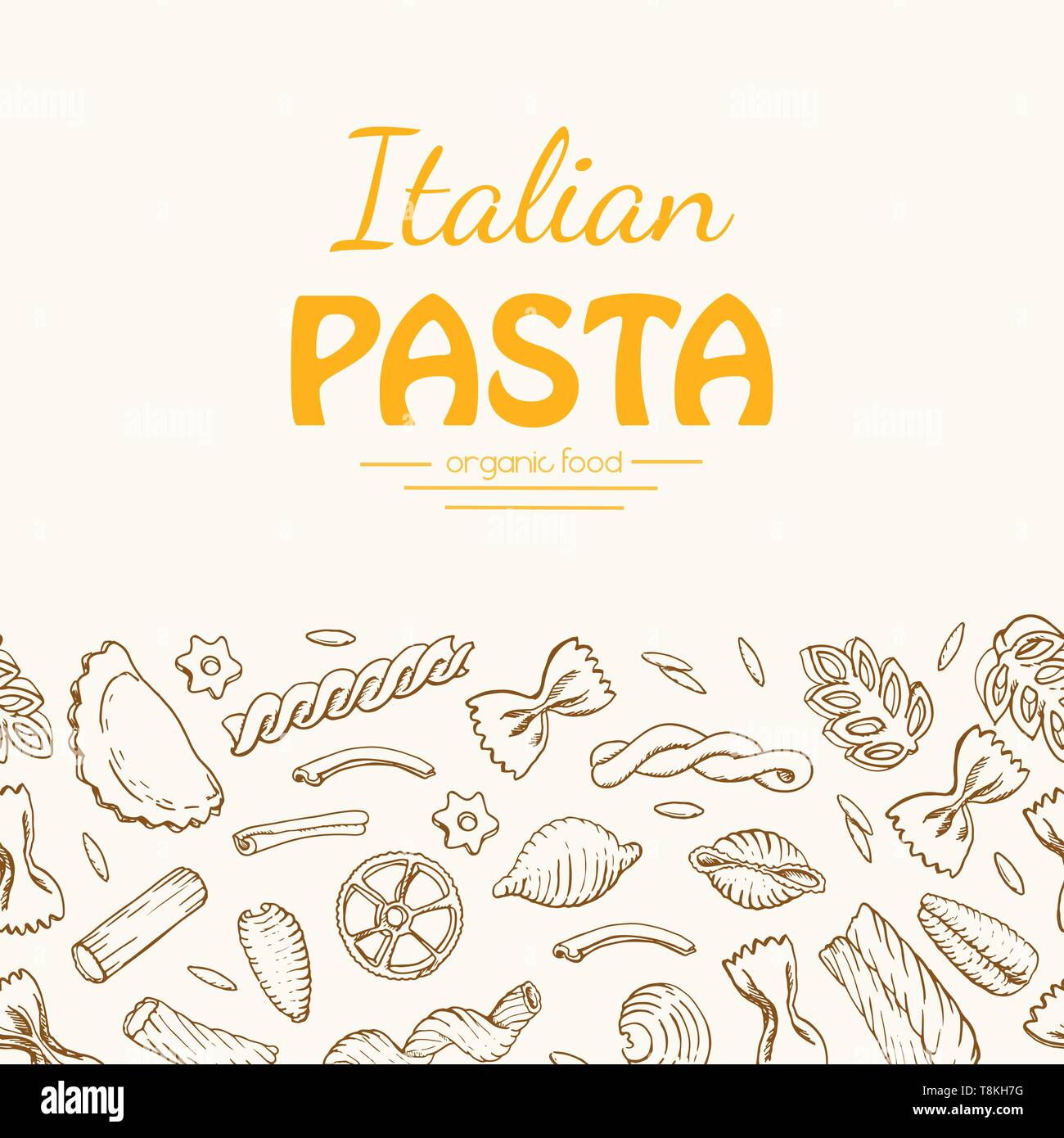 Horizontal background with Italian pasta. Vector illustration for your ...