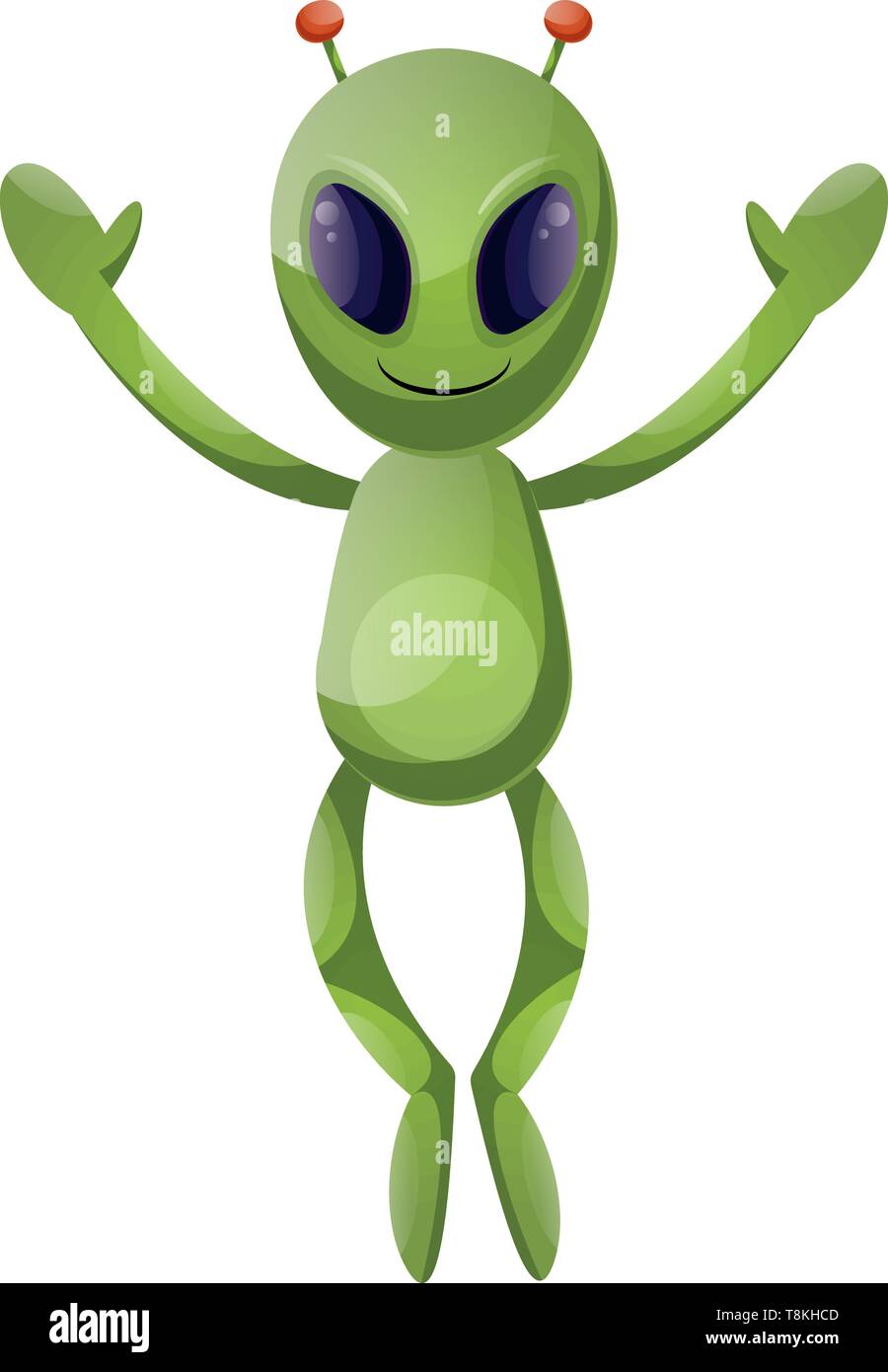 Jumping alien, illustration, vector on white background Stock Vector ...