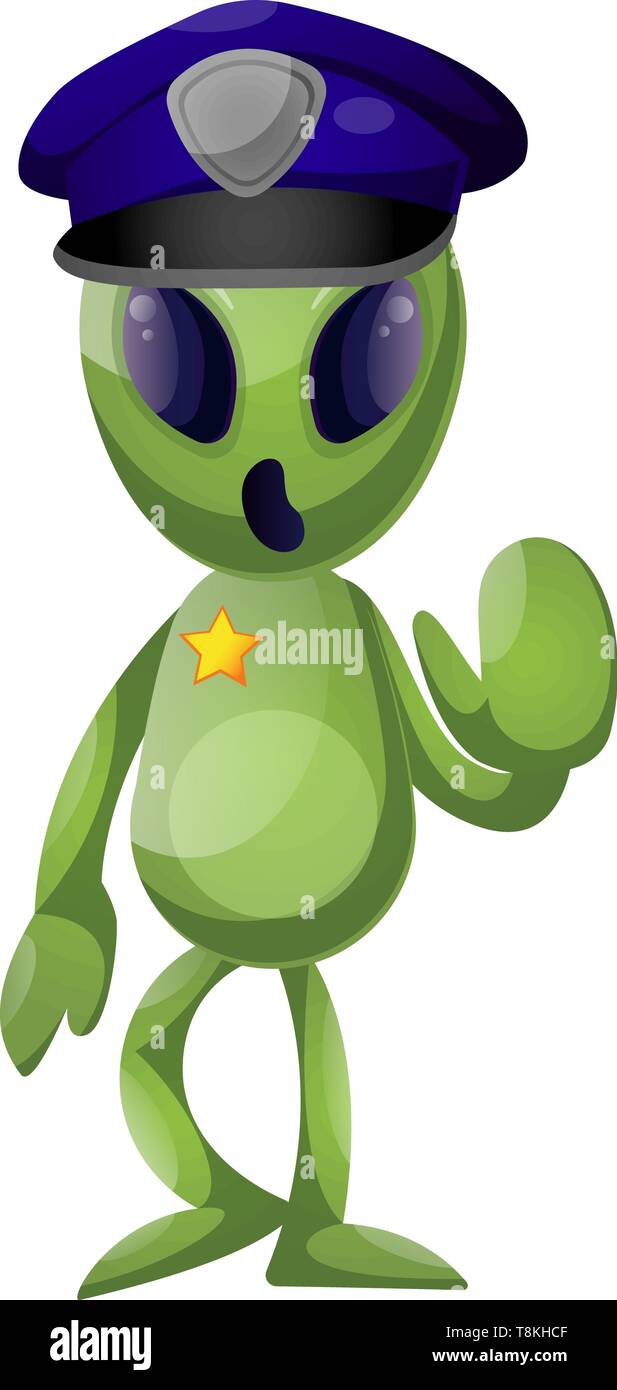Alien Police, illustration, vector on white background Stock Vector ...