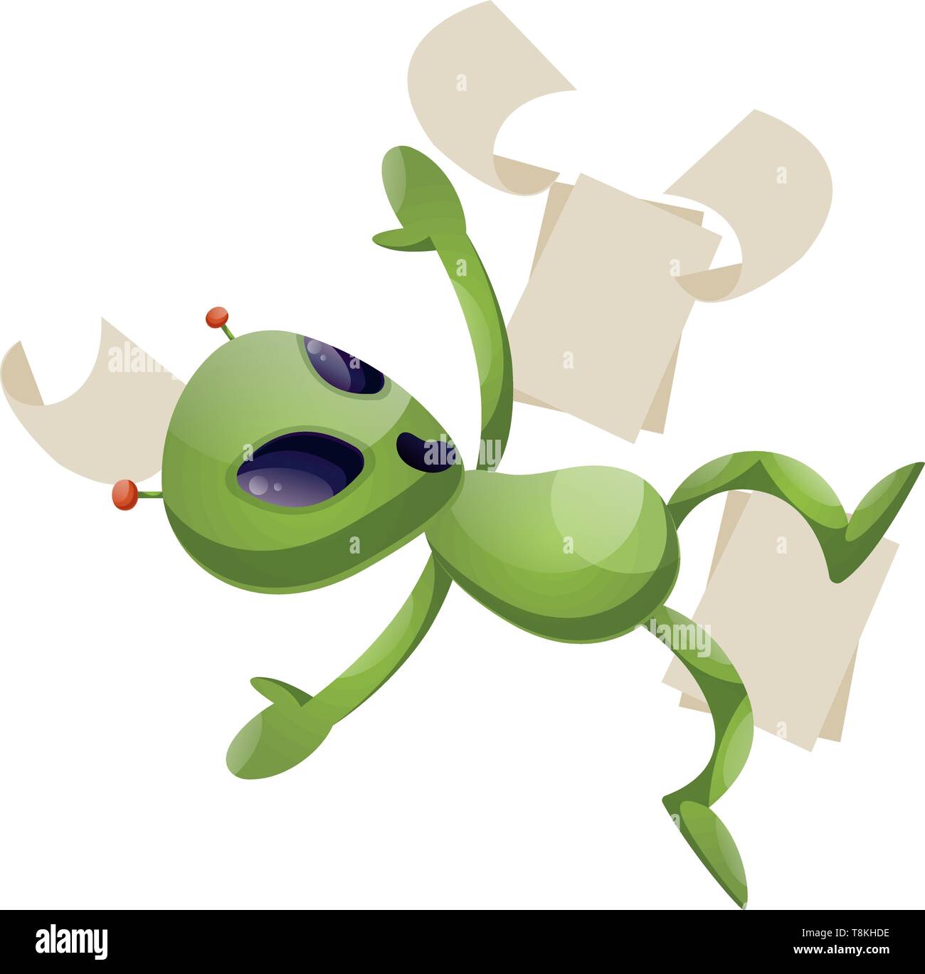 Falling alien, illustration, vector on white background Stock Vector ...