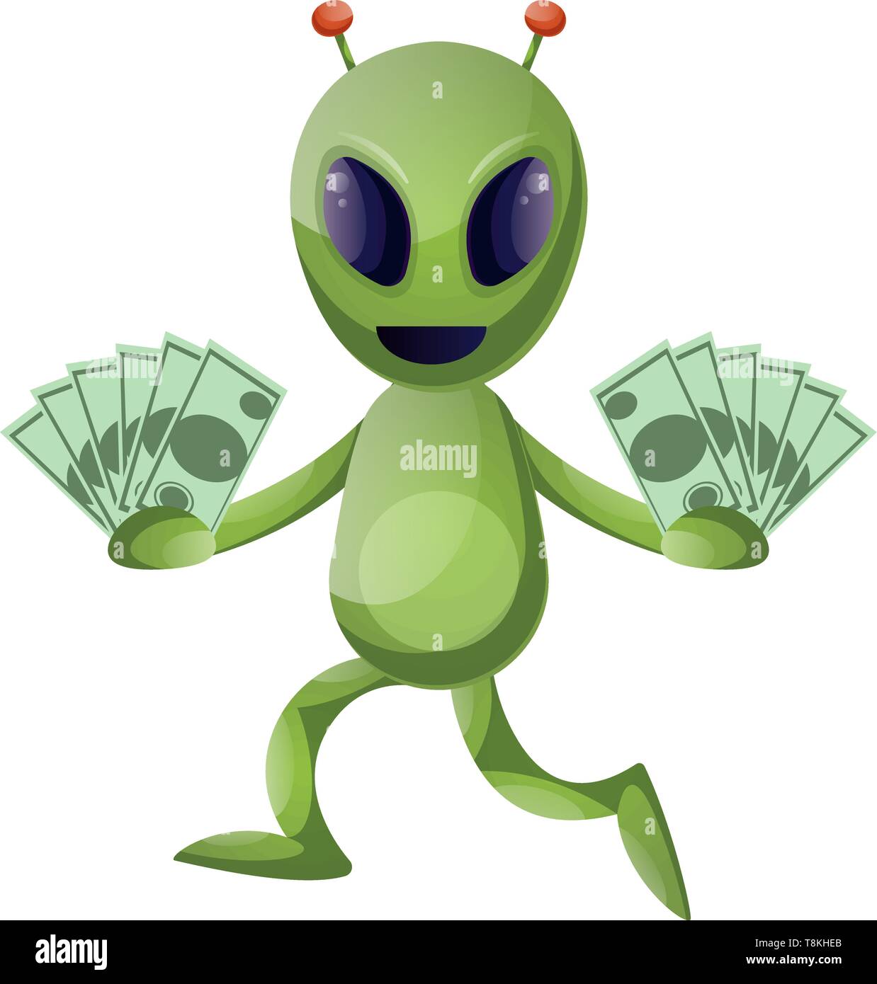 Green alien head flat icon Stock Vector Images - Alamy