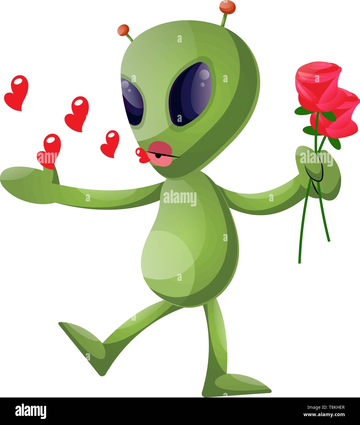 Romantic alien, illustration, vector on white background Stock Vector ...