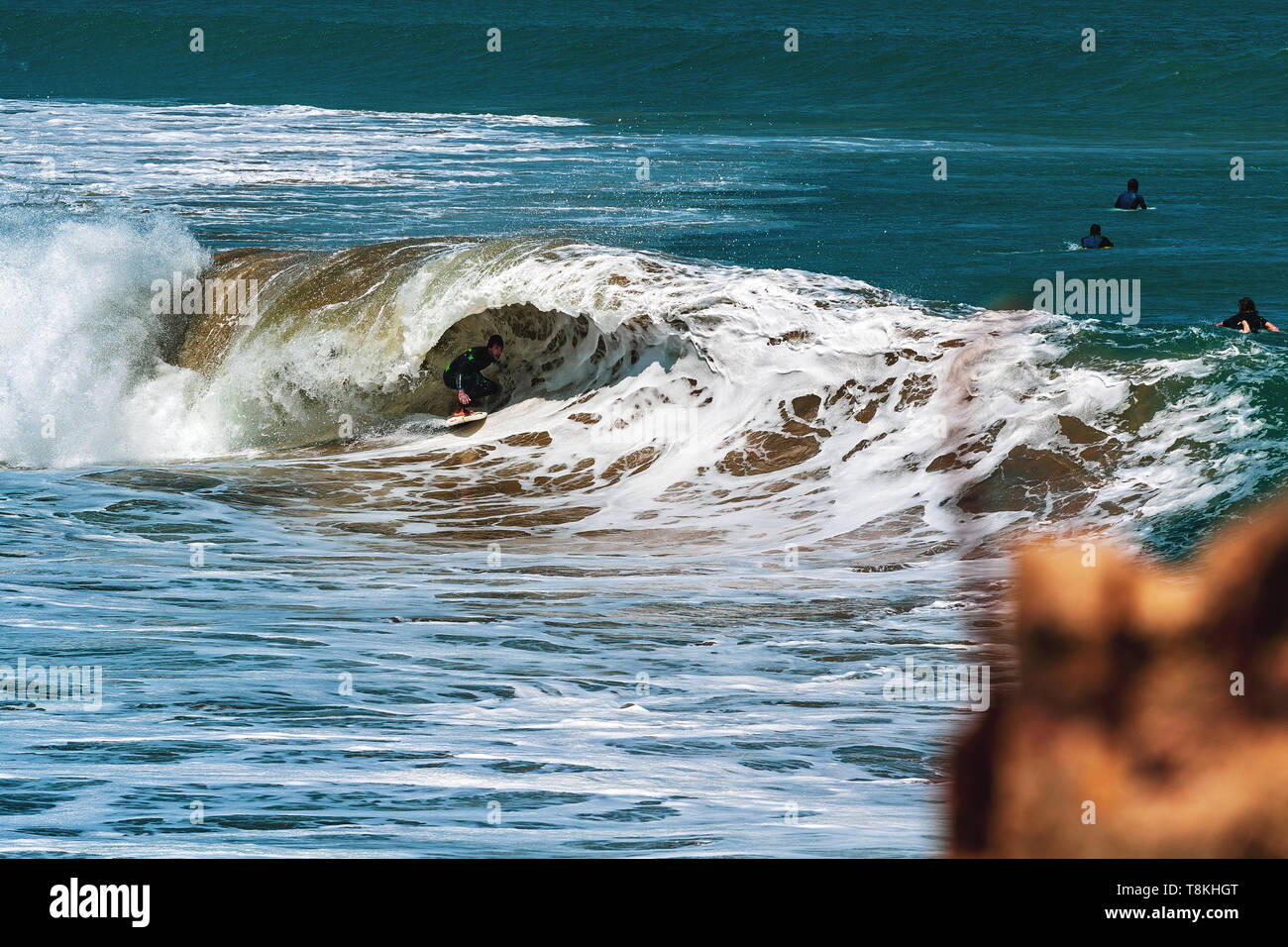 Surfig session with perfect tubular waves at cabo blanco lima Peru ...