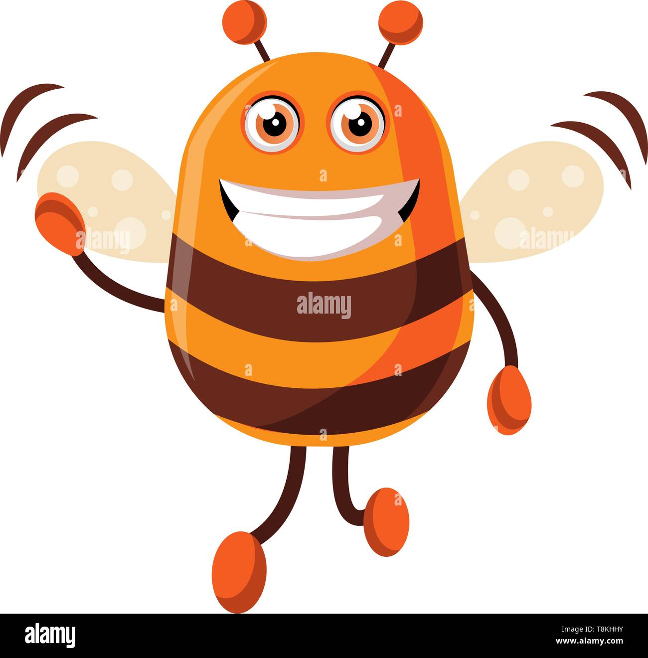 Bee is waving, illustration, vector on white background Stock Vector ...