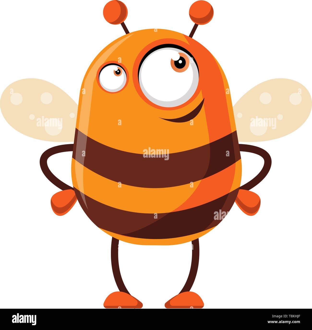 Bee is thinking, illustration, vector on white background Stock Vector ...