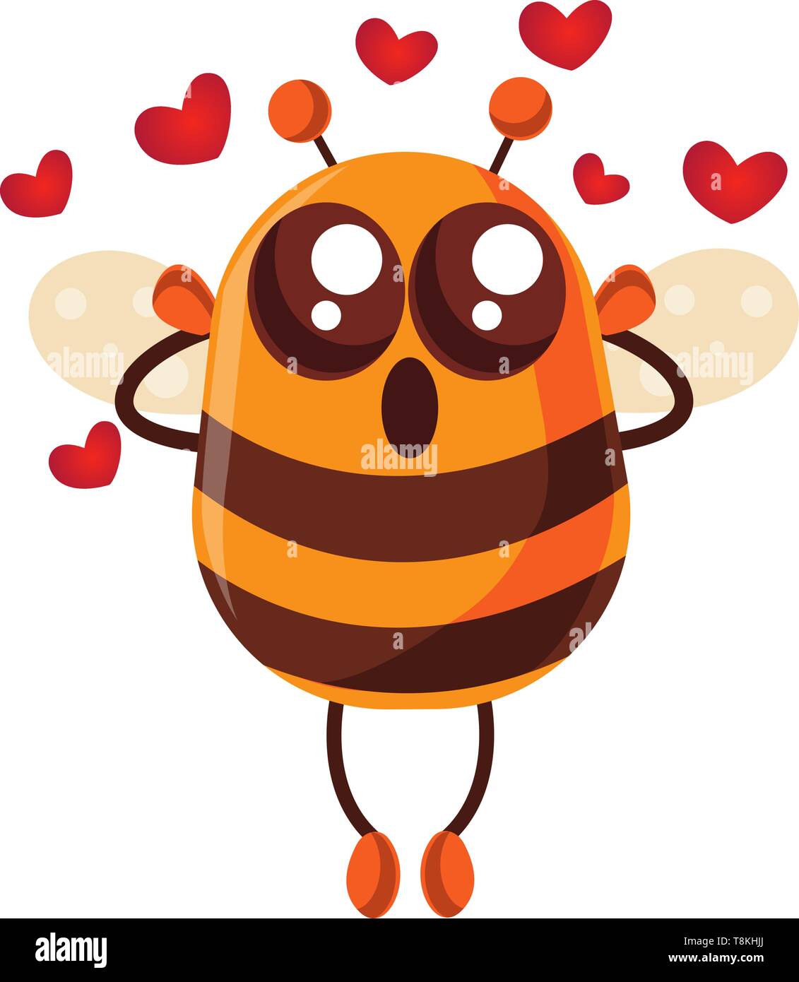 Bee in love, illustration, vector on white background Stock Vector ...