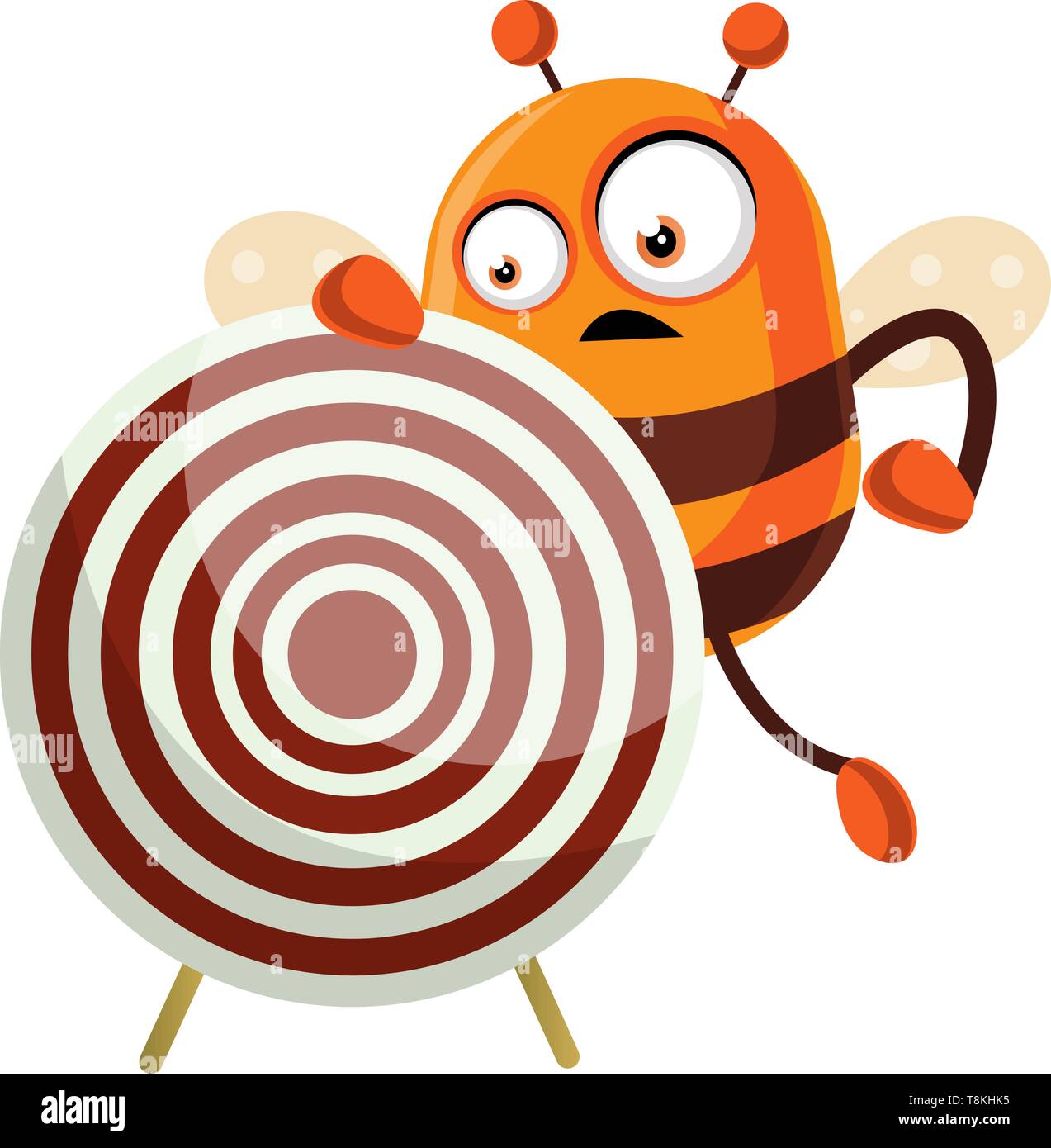 Bee holding a target, illustration, vector on white background Stock ...