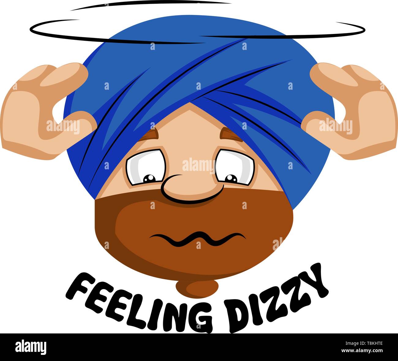 Muslim human emoji feeling dizzy, illustration, vector on white ...