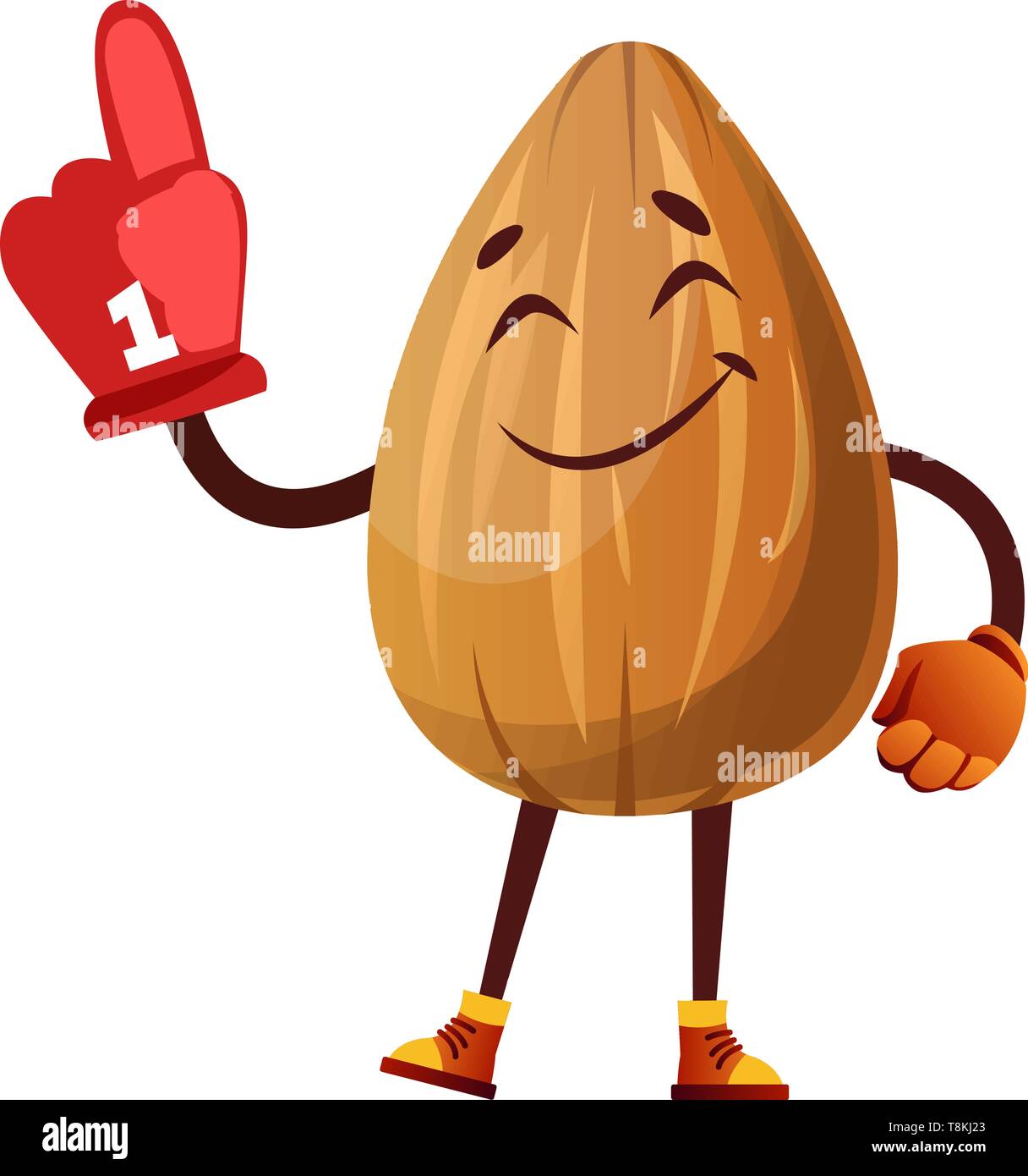 Almond is cheering for his favourite club, illustration, vector on ...