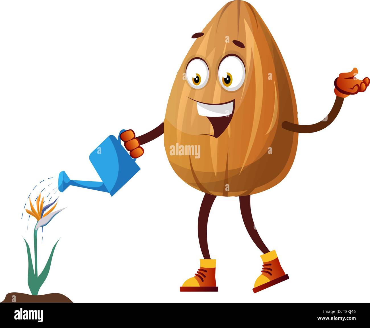 Fresh vegan almond plant Stock Vector Images - Alamy