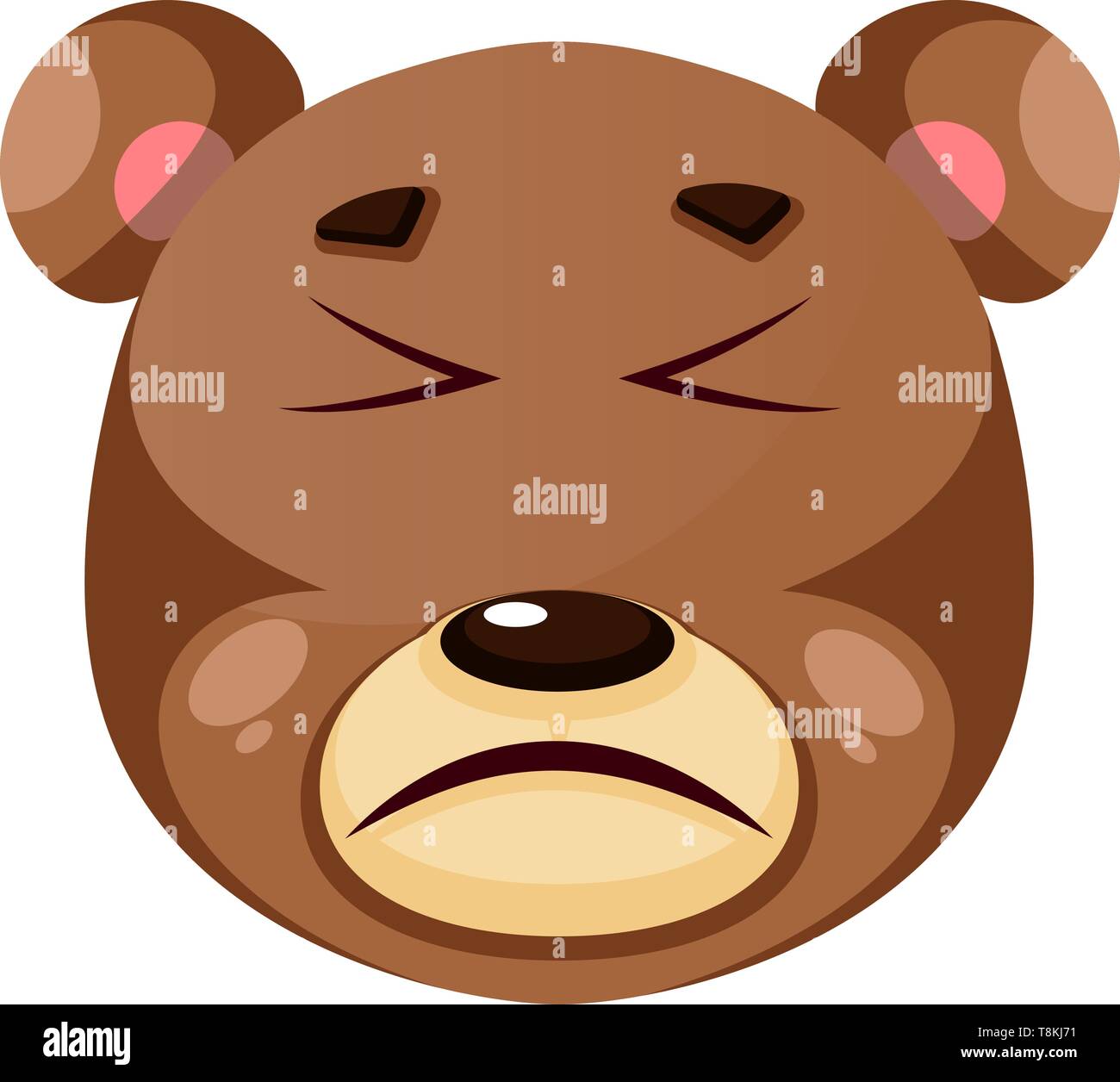 Bear is feeling painful, illustration, vector on white background Stock ...