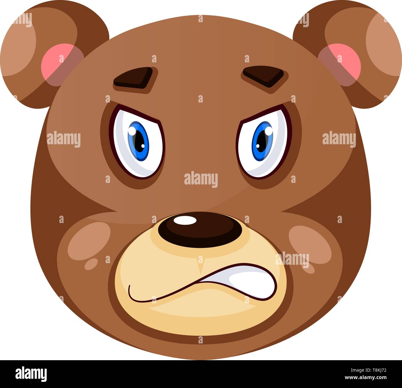 Bear is feeling angry, illustration, vector on white background Stock ...