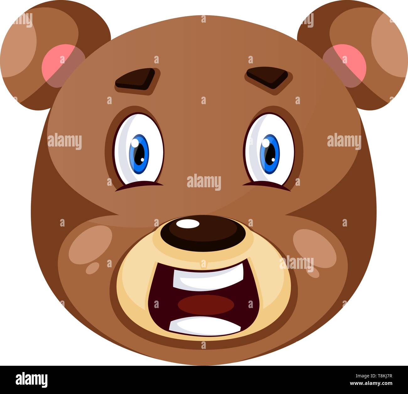 Bear is feeling shocked, illustration, vector on white background Stock ...