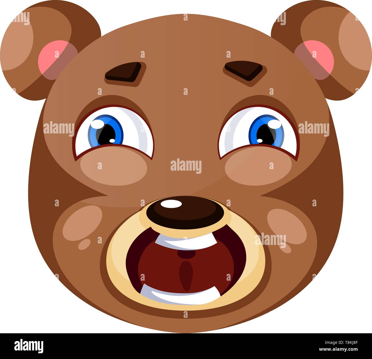Bear is feeling frightened, illustration, vector on white background ...