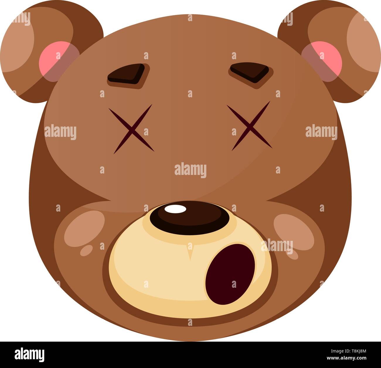 Bear is feeling dizzy, illustration, vector on white background Stock ...