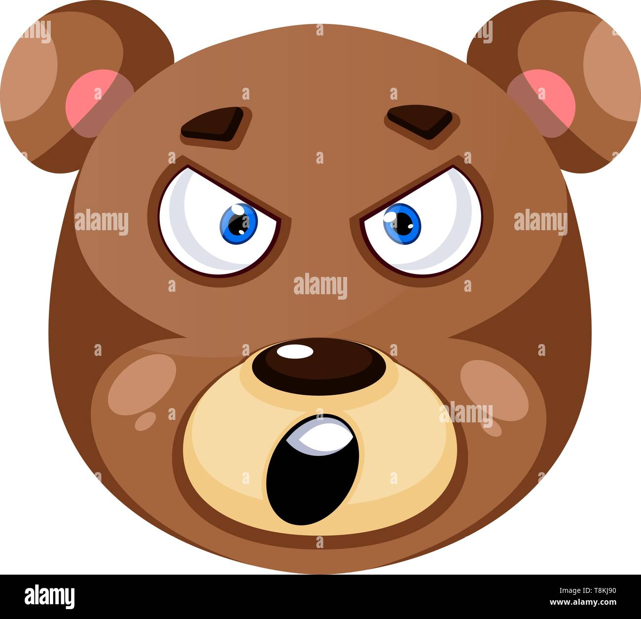 Bear is feeling angry, illustration, vector on white background Stock ...