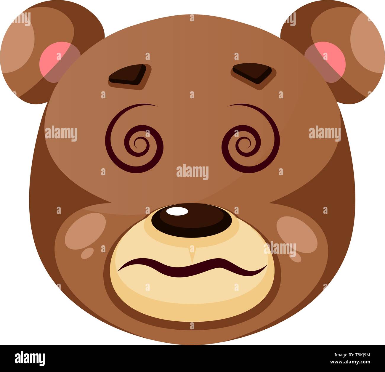 Bear is feeling dizzy, illustration, vector on white background Stock ...