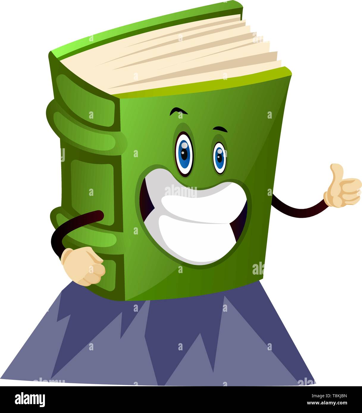 Green book is on top of a mountain, illustration, vector on white ...