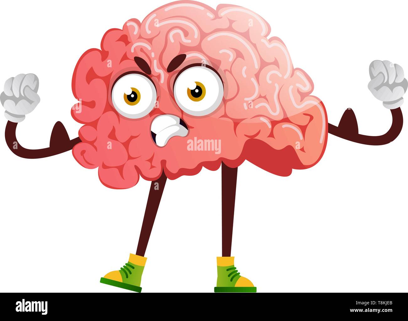 Brain is angry, illustration, vector on white background Stock Vector ...