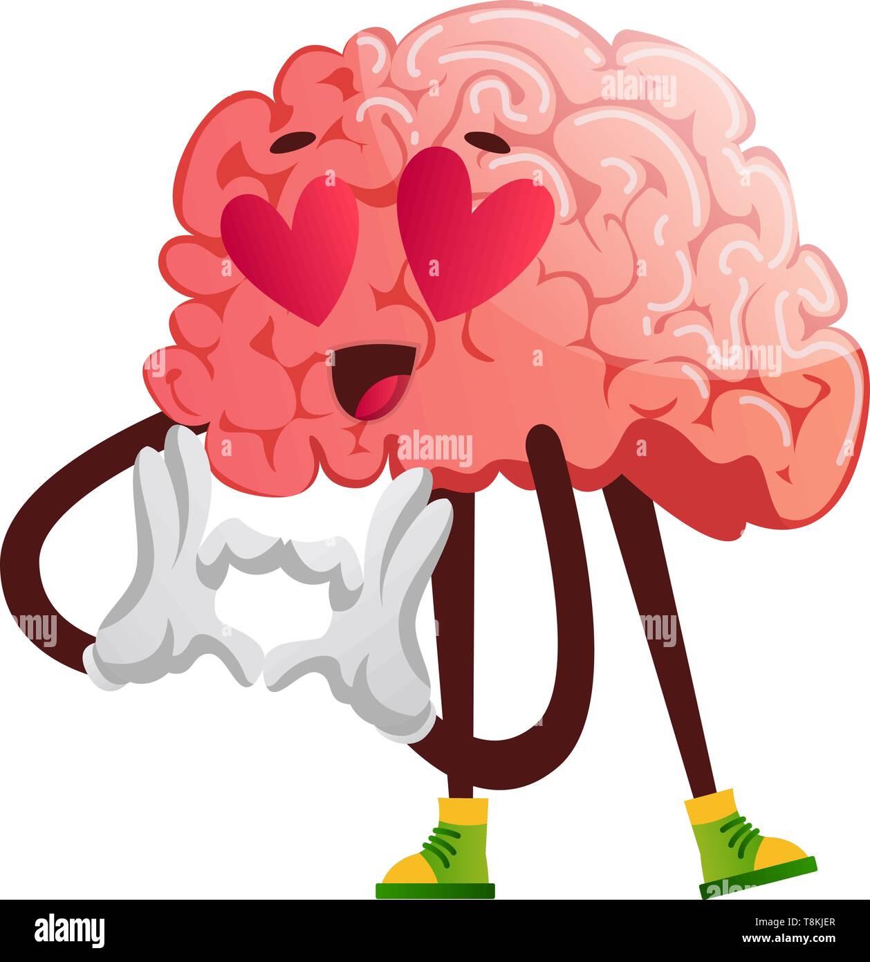 Brain is in love, illustration, vector on white background Stock Vector ...