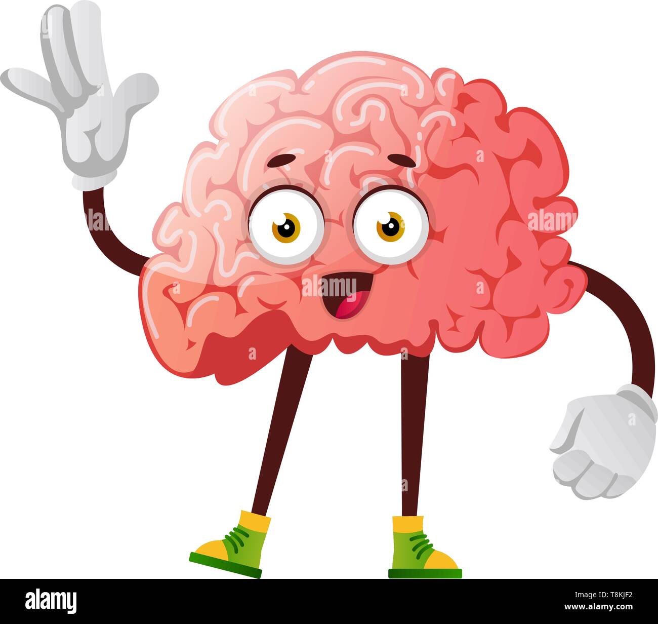 Brain is waving, illustration, vector on white background Stock Vector ...
