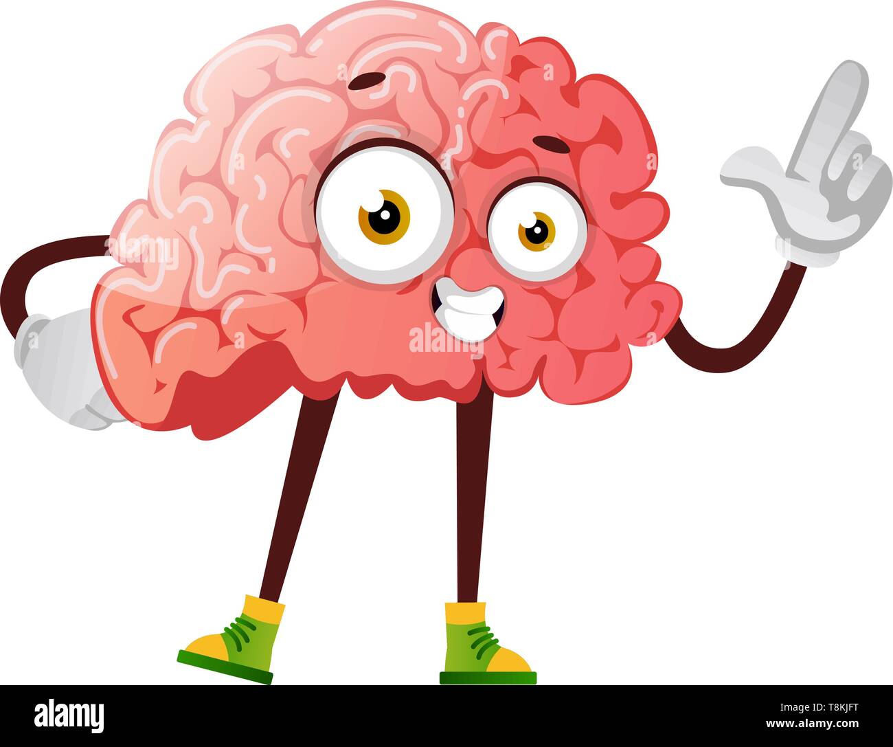 Brain is excited, illustration, vector on white background Stock Vector ...