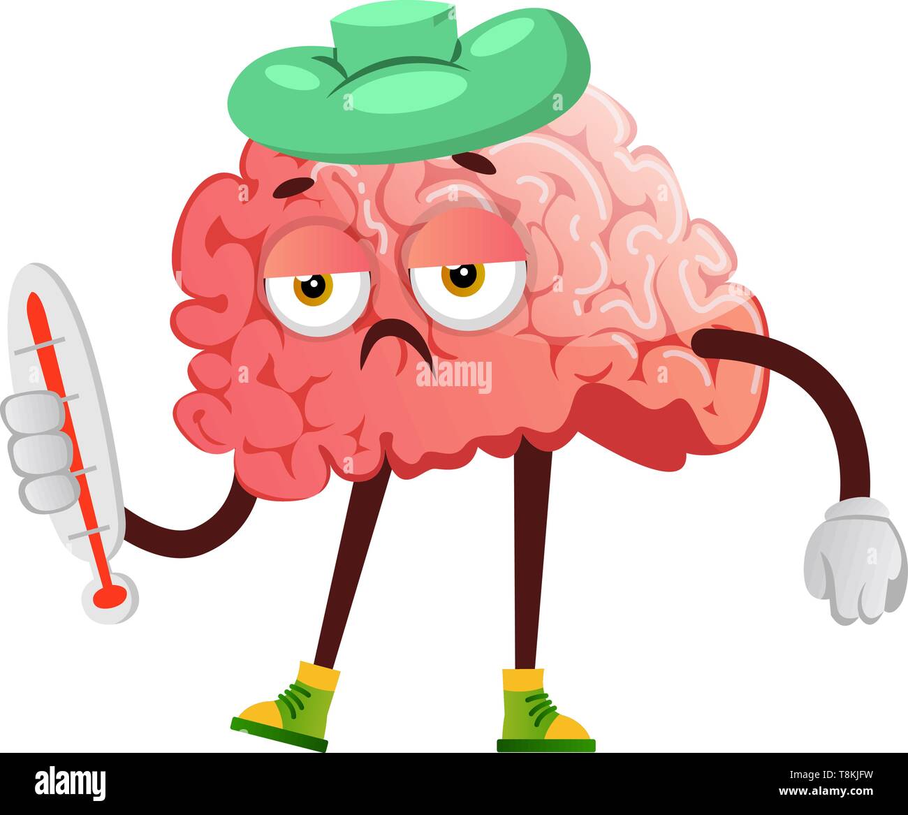 Brain has a fever, illustration, vector on white background Stock ...