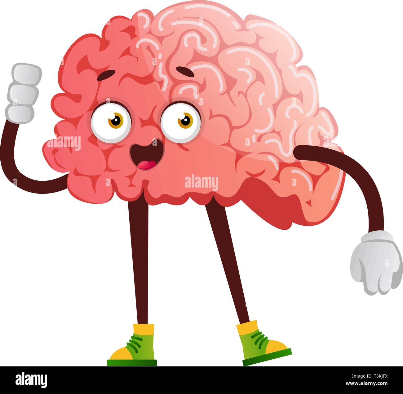 Brain shows up on time, illustration, vector on white background Stock ...