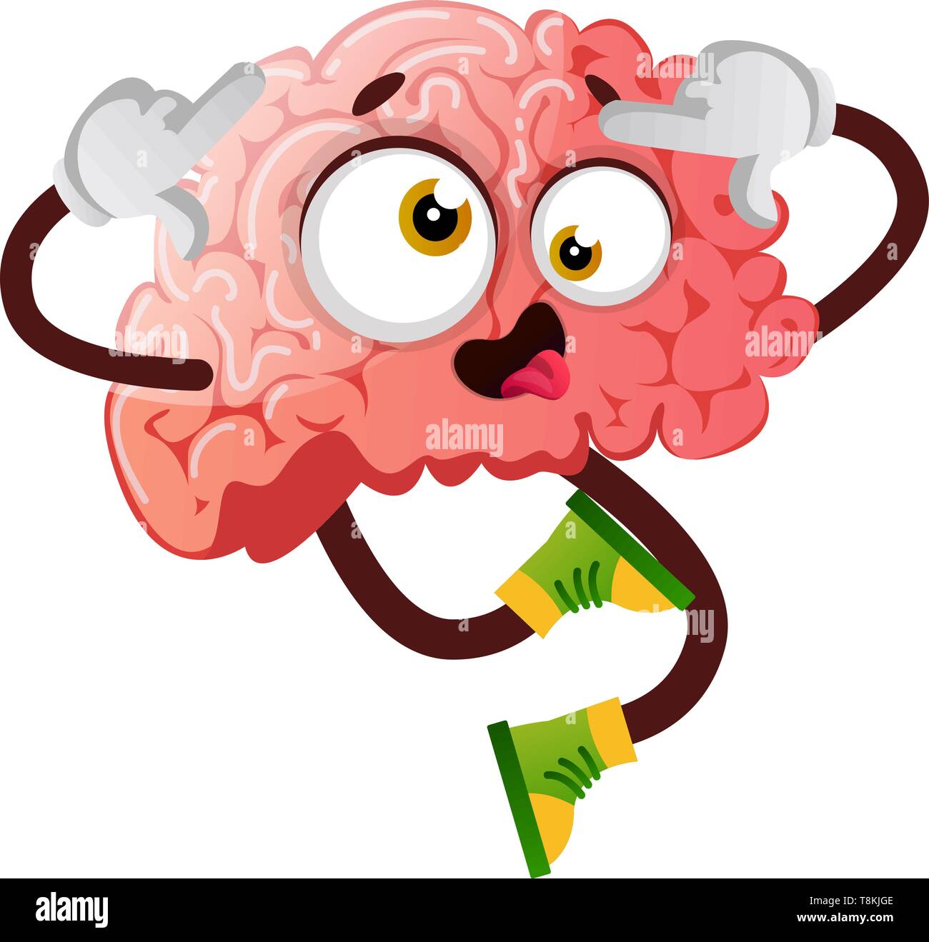 Brain is acting silly, illustration, vector on white background Stock ...