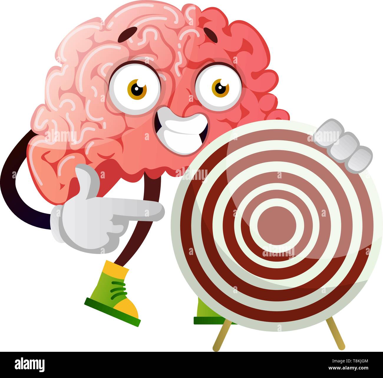 Brain holding a target, illustration, vector on white background Stock ...
