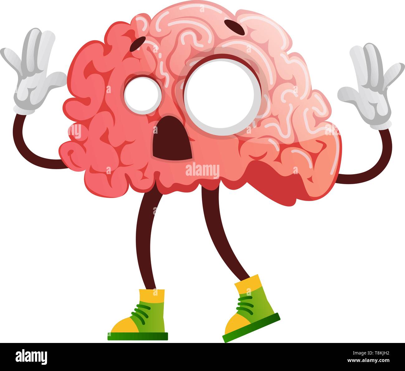 Brain is acting like a zombie, illustration, vector on white background ...
