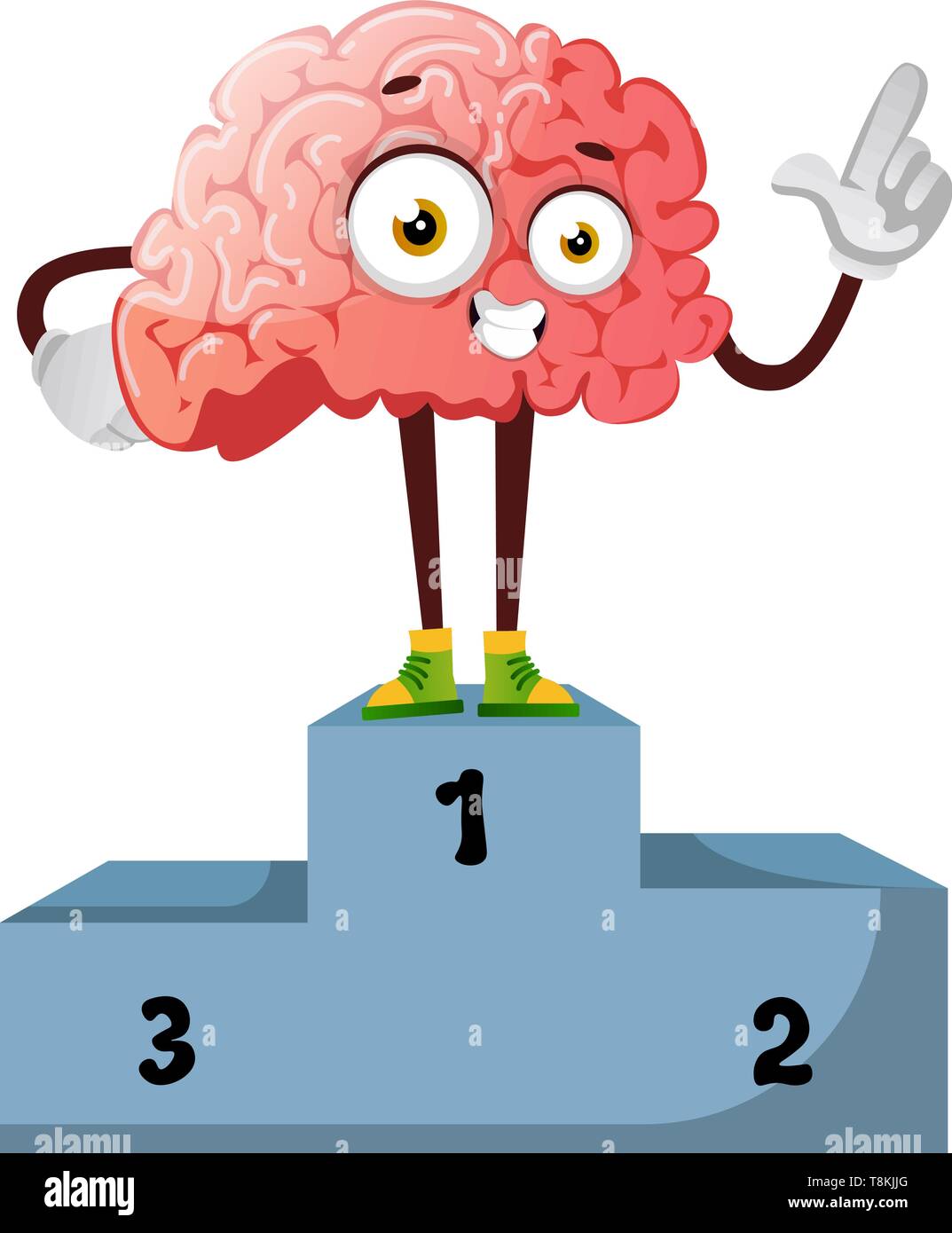 Brain wins a competition, illustration, vector on white background ...