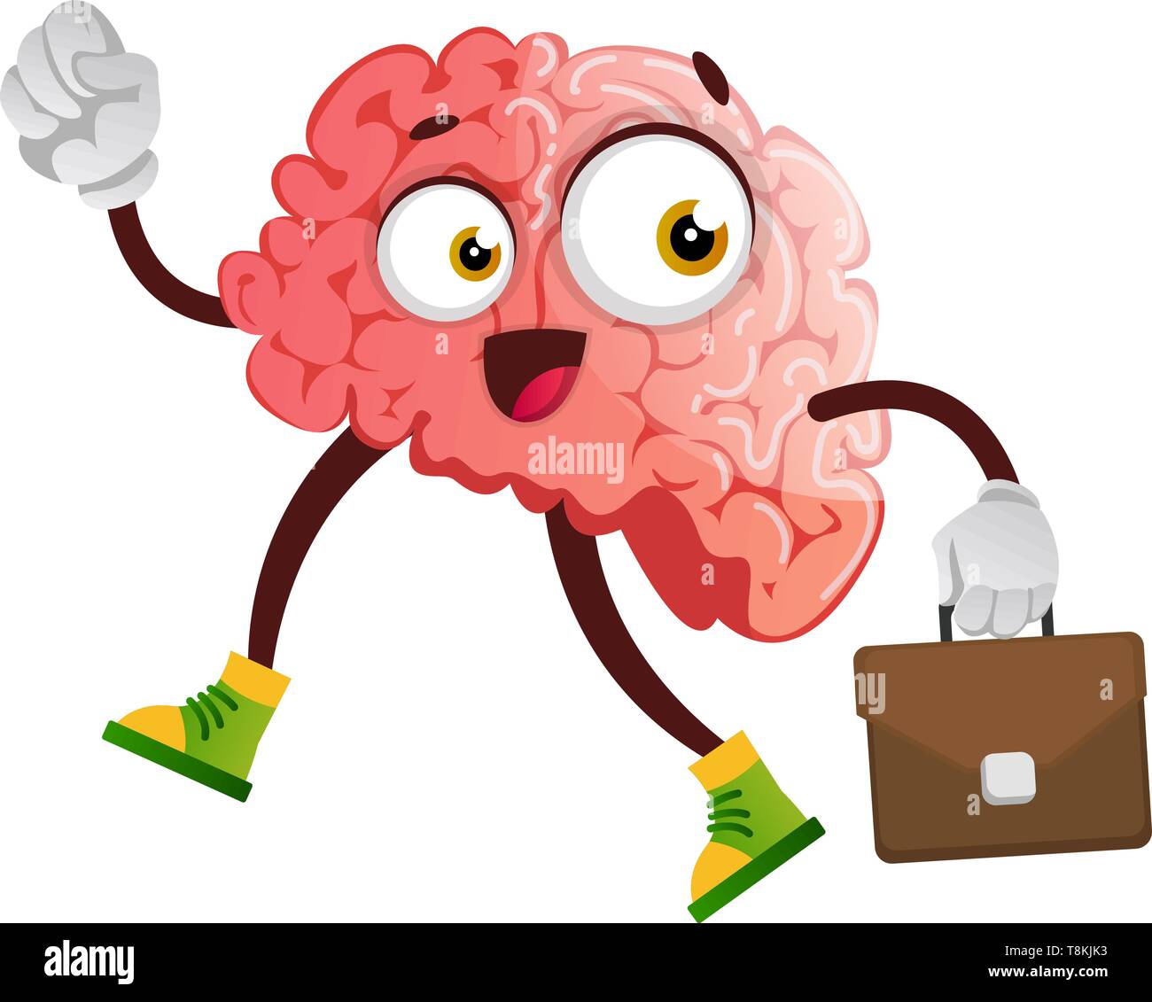 Brain is going to work, illustration, vector on white background Stock ...