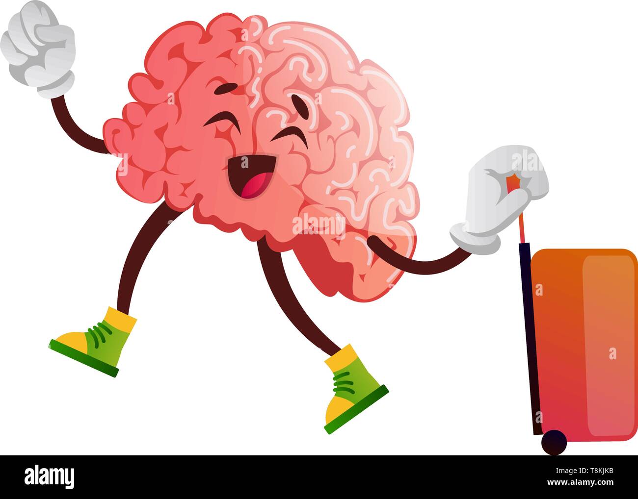 Brain is going on a trip, illustration, vector on white background ...