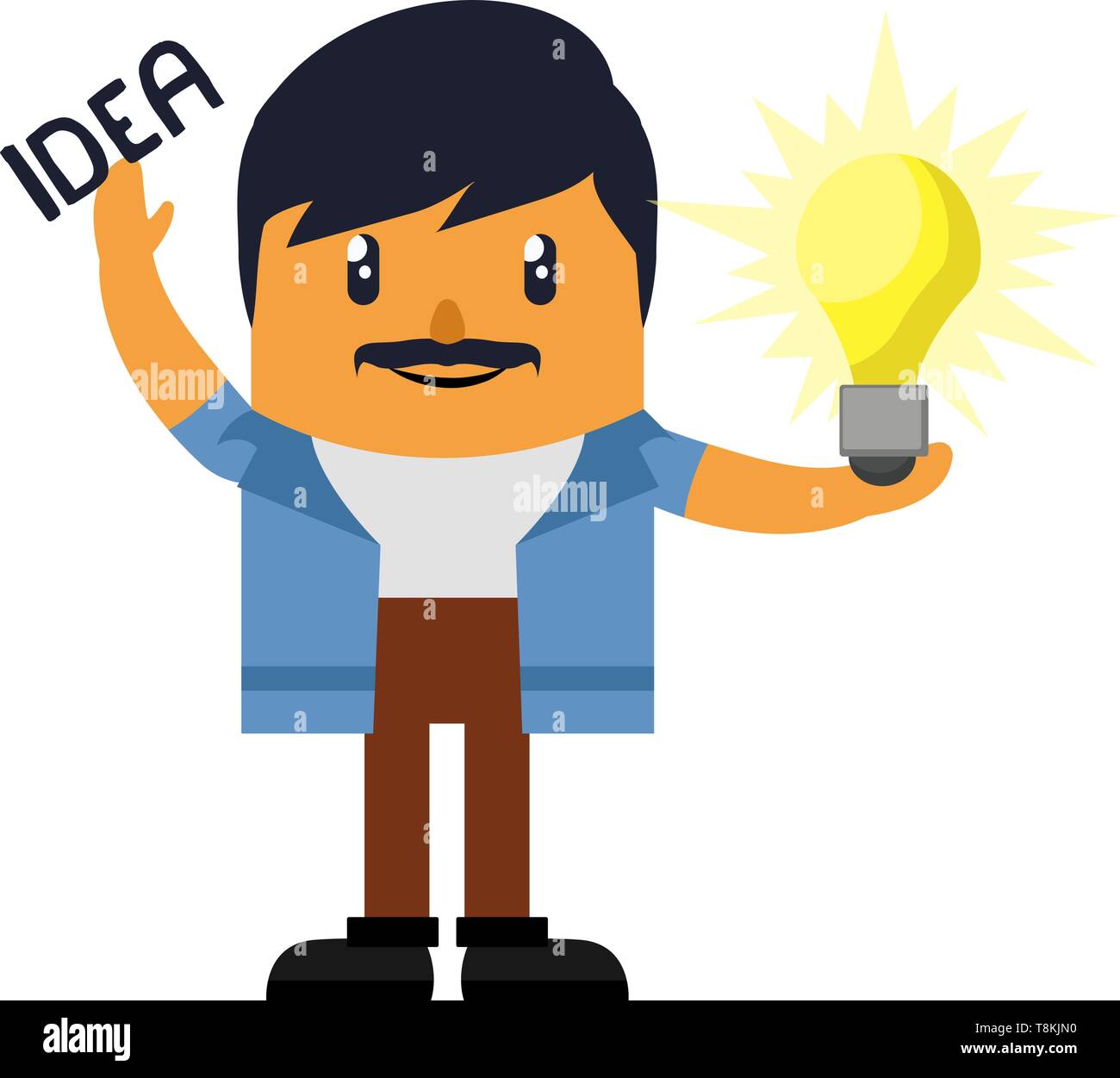 Man having idea, illustration, vector on white background Stock Vector ...