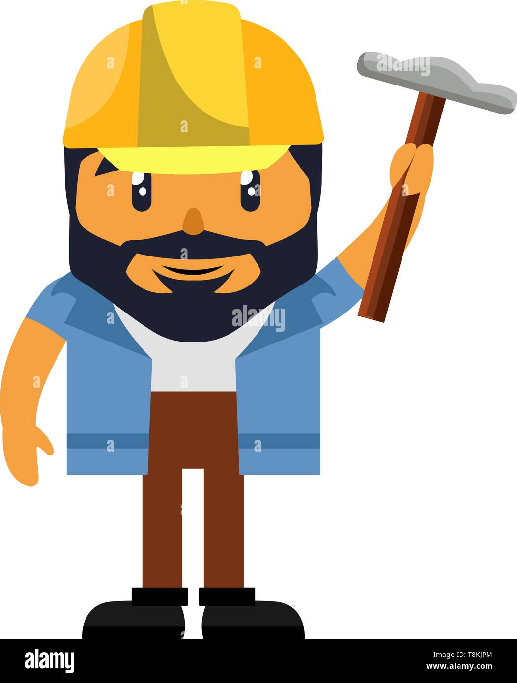 Man with hammer, illustration, vector on white background Stock Vector ...