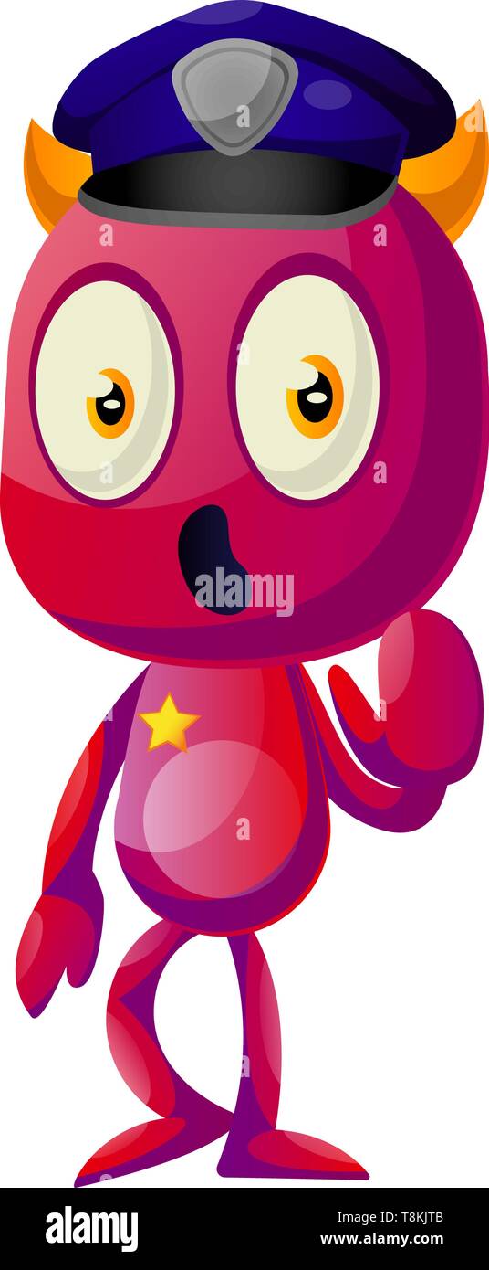 Devil dressed up like cop, illustration, vector on white background ...
