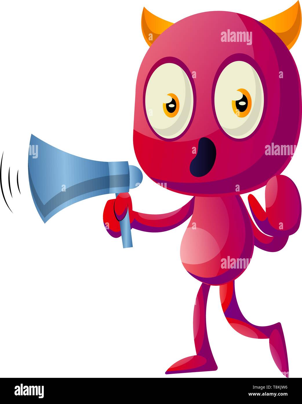Devil with megaphone, illustration, vector on white background Stock ...