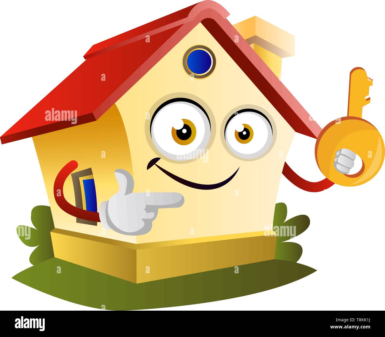 House is holding a key, illustration, vector on white background Stock ...