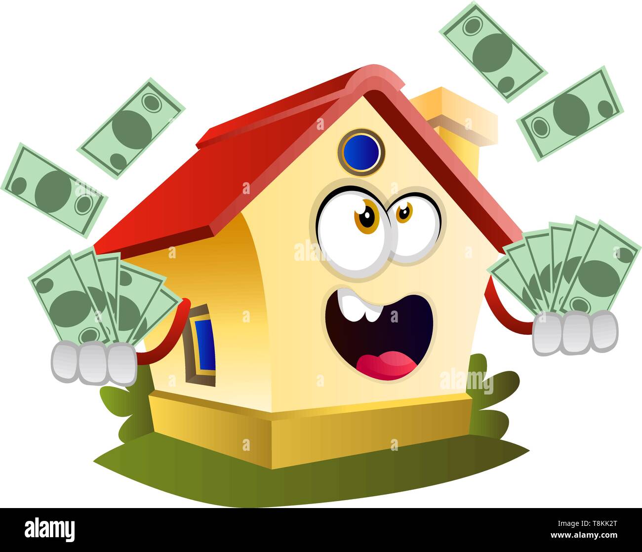 House is throwing money,illustration, vector on white background Stock ...